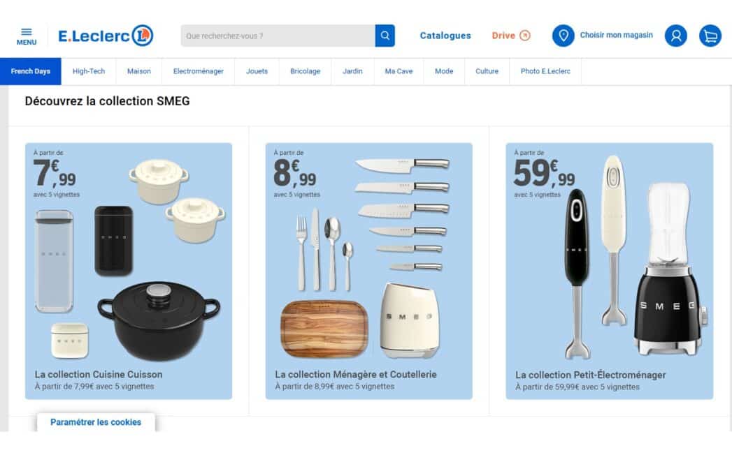 Vignettes Smeg Leclerc : obtenez un produit Smeg à partir de 7,99€